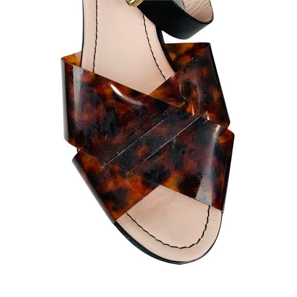 Miss L Fire | Shoes | Miss L Fire Black Brown Tortoise Gertie Wedge ...